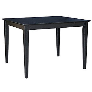 International Concepts Solid Wood Dining Table with Shaker Legs, 48 by 30 by 30-Inch, Black