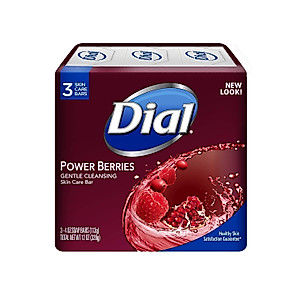 Dial Glycerin Soap Bars with Power Berries, Raspberry, Pomegranate, Cranberry, 12 Oz