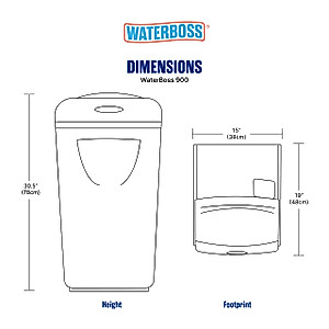WaterBoss Water Softener System for Whole Home (36,400 Grain) - Filters Iron, Calcium, Ferrous Iron, Dirt and Sediment - Whole House Softening Using Less Salt - Model 900
