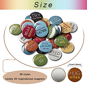30 Pieces Motivational Round Fridge Magnets Inspirational Round Quote Magnets Positive Saying Round Magnets Funny Colorful Motivation Magnets for Classroom Office Home Decor