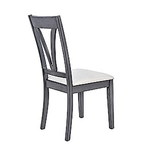 Harper & Bright Designs 5-Piece Dining Table Set with 4 Upholstered Dining Chairs, Solid Wood Dining Furniture Set for Small Place, Kitchen, Dining Room, Antique Grey