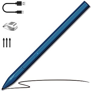 SSS·GRGB Stylus Pen for Microsoft Surface Pro9/8/X/7/6/5/4/3 Surface Go 3/2/1 Surface 3/Laptop/Studio/Book 4/3/2/1HP ASUS with 4096 Tilt Pressure Palm Rejection Magnetic Attachment Rechargeable,Blue