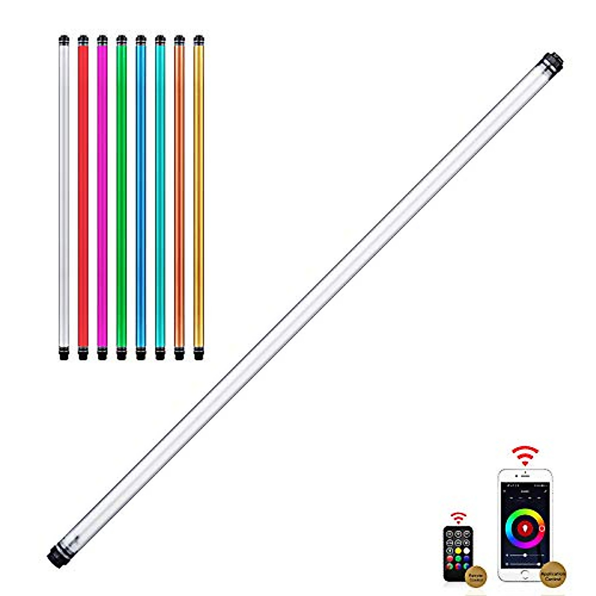 LUXCEO P120 RGB Handheld Photography Light, APP Control 1350 Lumen LED Video Light Wand 360°Full Color 12 Lighting Modes CRI≥95 IP68 Waterproof Built-in Rechargeable Battery 3000k 5750k Colorful Stick