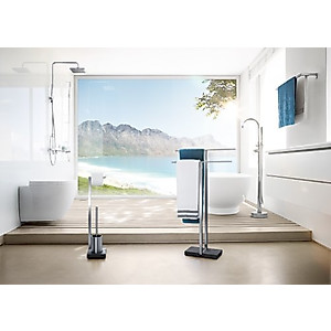 Towel Butler Polystone Base (Stainless Steel) (34"H x 19.75"W x 6.3"D)