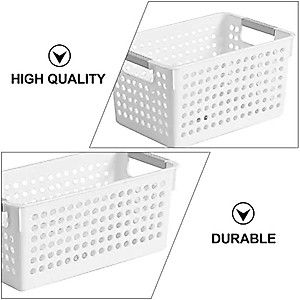 Cosmetics Storage Organizer 2pcs Multipurpose Sundries Baskets Desktop Organizers Storage Baskets (White) Jewelry Organizer Clear