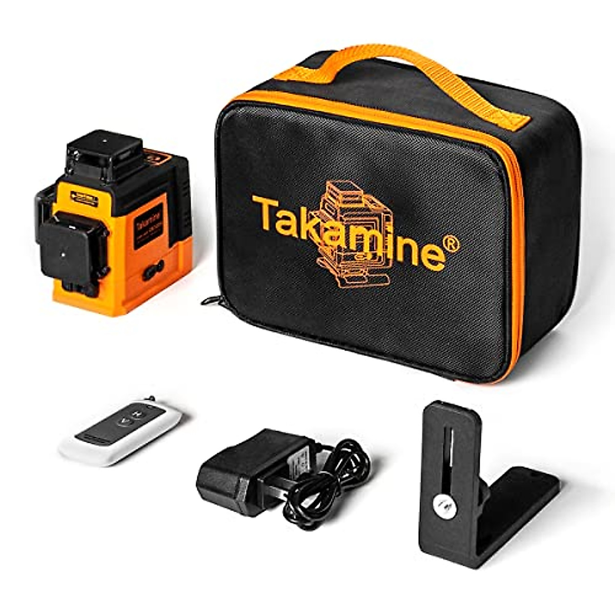 Takamine 12 Lines Laser Level Self Leveling 3x360° 3D Green Cross Line for Construction/Picture Hanging, Remote Controller, Rechargeable Li-ion battery, Magnetic Stand and portable bag