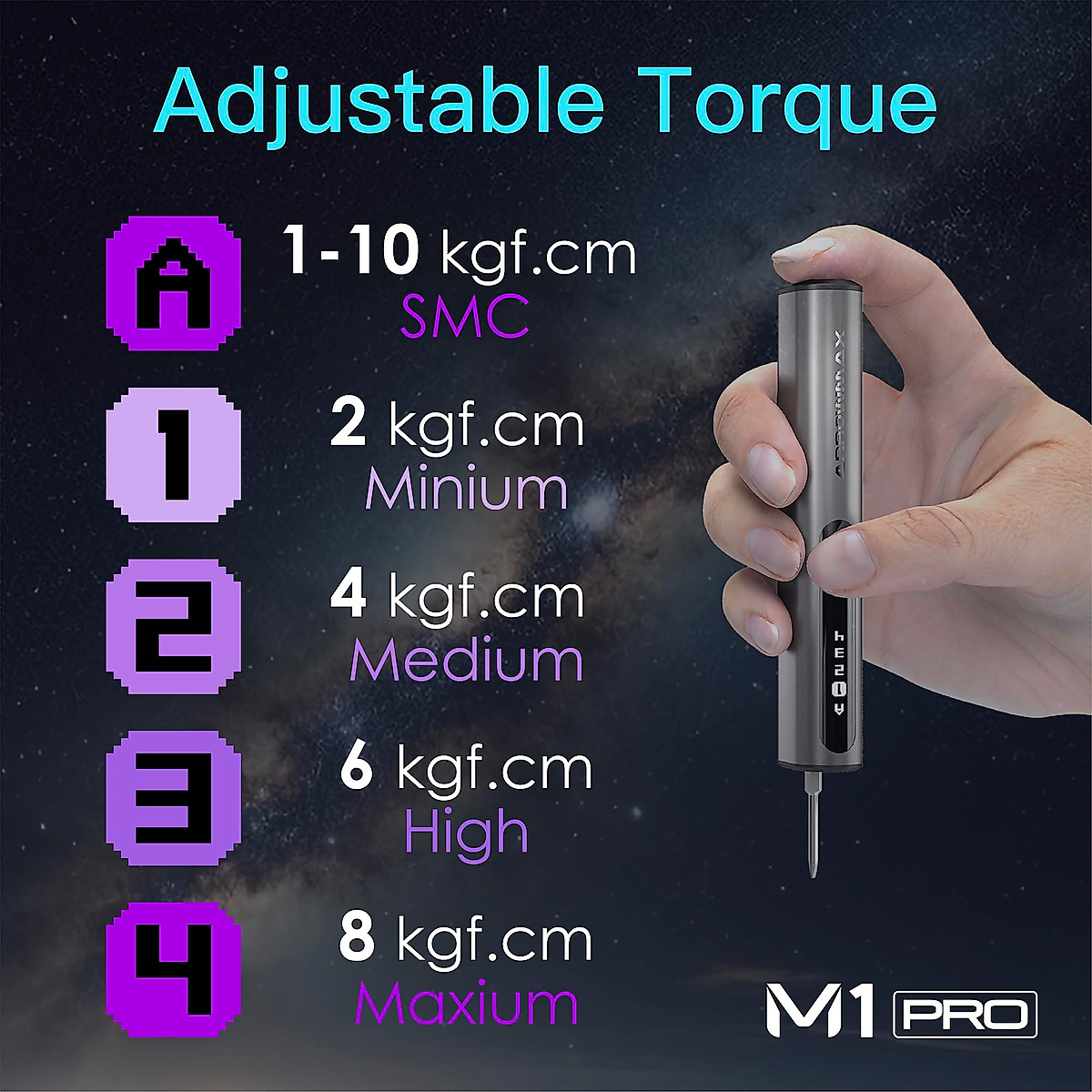 AM ARROWMAX 7.4V Mini Electric Screwdriver & Removable Angle Screw, 60 in 1 Precision Electric Screwdriver Set, Repair Tool Set For Phone Camera Watch Laptop (M1 PRO PLUS)