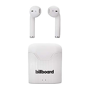 Billboard Bluetooth 5.0 True Wireless Stereo Earbuds with Charging Case, White/Gray (BB2808)