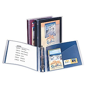 Avery Flexi-View 3 Ring Binder, 1 Inch Round Rings, 3 Black Binders (17686)