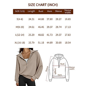 Trendy Queen Womens Oversized Sweatshirts Half Zip Pullover Long Sleeve Quarter Zip Hoodies Teen Girls Fall Y2K Clothes Black L