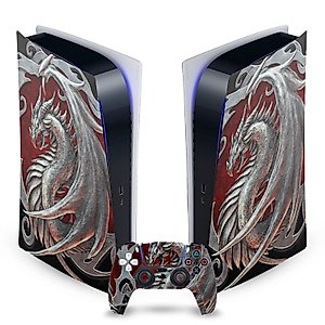Talisman Silver Art Mix Matte Vinyl Faceplate Sticker Gaming Skin Case Cover Compatible with Sony Playstation 5 PS5 Digital Edition Console and DualSense Controller