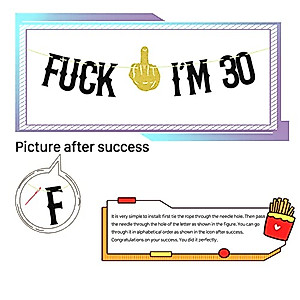 I’m 30 Years Old Banner, 30th Birthday Bunting Party Decor, Cheers to 30 Years ,Funny Thirty Years Old Birthday Party Decorations Black and Gold