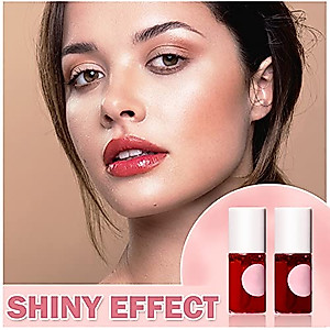 CAHIUYOA Lip Tint Stain Set,Korean Long Lasting Moisturizing Waterproof,High Pigment Multi-use and Cheek Tint,Natural Makeup tinta para labios(#01#02)