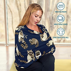 YYZZH Cute Fluffy Raccoon Tree Branch Forest Animal Beast Pattern Stretchy Baby Car Seat Cover Infant Canopy Nursing Covers Breastfeeding Cover Breathable Windproof Winter Scarf for Boys Girls