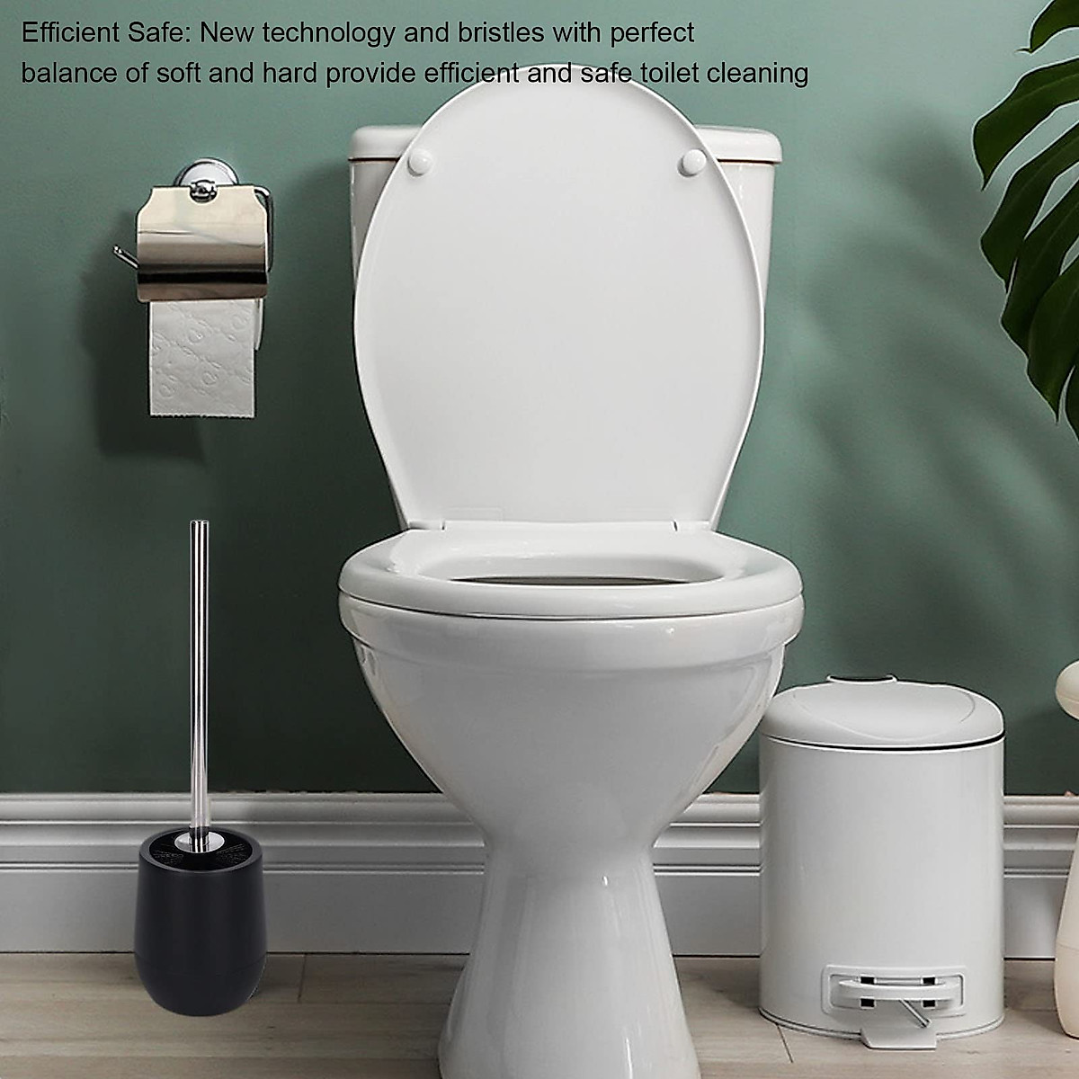 PerGar 2Pcs Toilet Brush, Robust Lockable Threads Toilet Bowl Brush and Holder, Efficient Safe Toilet Cleaner Brush for Deep Cleaning, Toilet Scrubber with Silicone Bristles, Durable Home Accessory