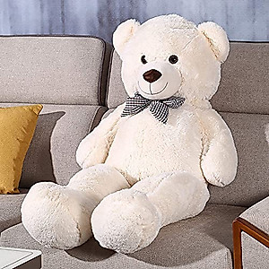 SNOWOLF 1.2M Giant Teddy Bear Plush Toy 4ft Big Cuddly Stuffed Animals Doll Gift for Valentines Kids Girlfriend (Ice Cream, 47 in/120cm)