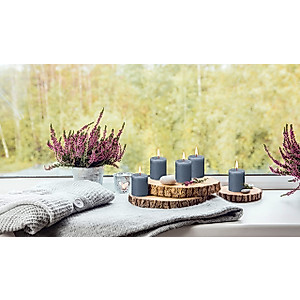 BOLSIUS 4 Pack Twilight Blue Rustic Pillar Candles - 2.75 X 3.25 inches - Premium European Quality - includes Natural Plant-Based Wax - Unscented Dripless Smokeless 35 Hour Party Décor Candles