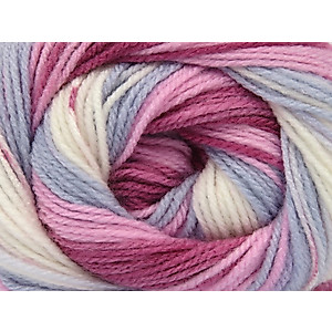 Lot of 4 x 100gr Skeins Ice Yarns Baby Batik Yarn Pink Shades Light Blue Shades White