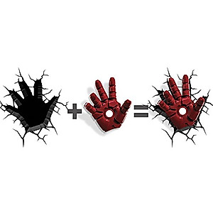 3DLightFX 816733840598 Marvel Avengers Iron Man Hand 3D Deco Light,Red