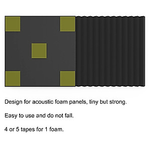 EGINO 60 Pack Double-Sided Adhesive Tape for Acoustic Soundproofing Foam Panels Strong Pad Mounting, Heavy Duty Wall Adhesive Squares