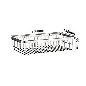 Thwarm Shelves Shower Basket 304 Stainless Steel Brushed Square Basket Rack Basket Bathroom Single Layer Toilet Shampoo Shower Gel Shelf Shampoo Storage Rackfor Candy Conditioner