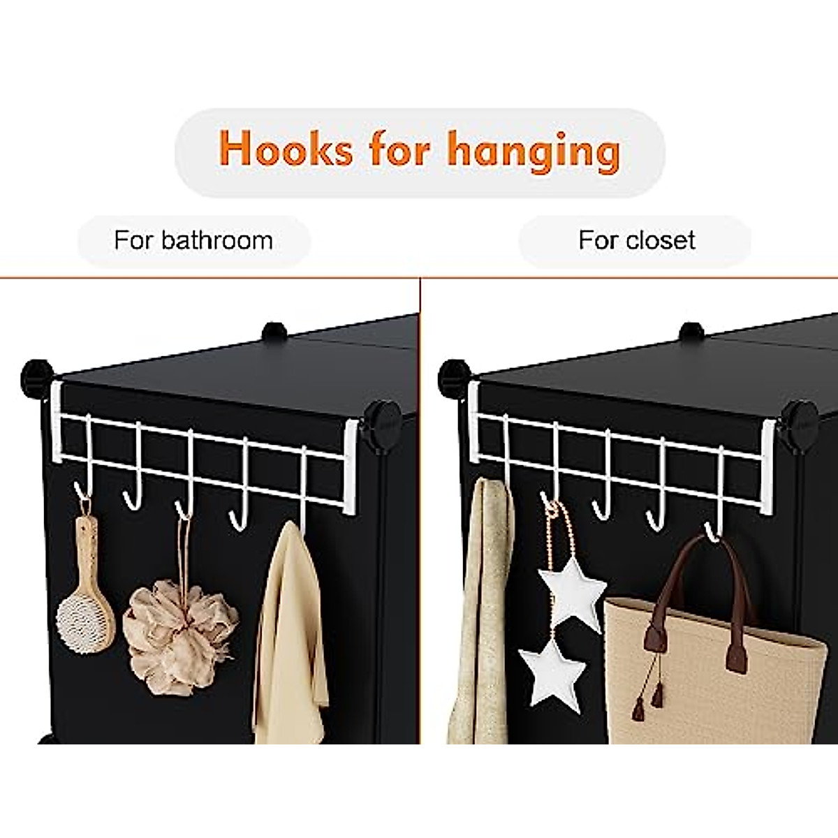 Closet Organizer, 12-cube Closet Organizers and Storage, Portable Closet Storage Shelves, Clothing Storage for Kids, Closet, Bedroom, Bathroom, Office (11.8x11.8x11.8 inch), Black