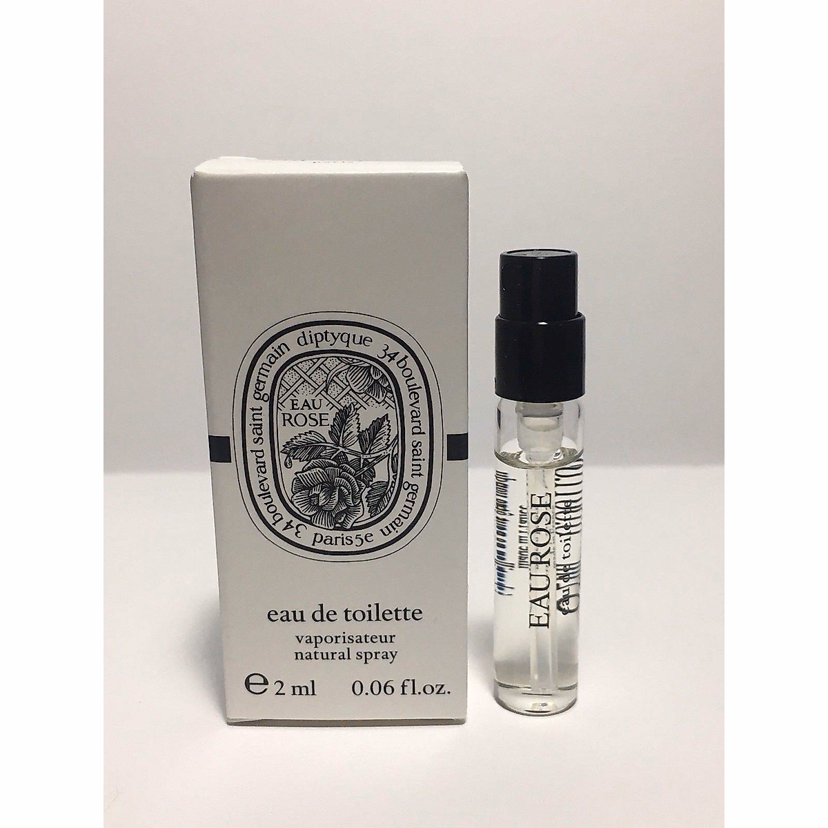 DIPTYQUE Eau Rose Eau de Toilette Natural Spray Sample Size, 2 ml/0.06 oz