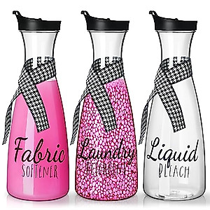 GMISUN 3 Pack 56oz Laundry Detergent Dispenser for Laundry Room Decor, Laundry Soap Dispenser for Laundry Organization and Storage, Liquid Laundry Detergent for Fabric Softener, Bleach, Powder, Beads