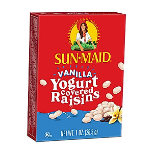Sun-Maid Vanilla Yogurt Coated Raisins - (6 Pack) 1 oz Snack-Size Box - Yogurt Covered Dried Fruit Snack for Lunches and Snacks