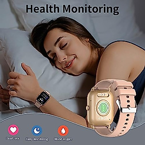 Smart Watch with Bluetooth Call (Answer/Make Call), 1.85" Ultra Large HD Screen, 100+ Sports Mode 2023 Smart Watches for Men Women, IP68 Waterproof Fitness Tracker with Heart Rate Sleep Monitor, Pink