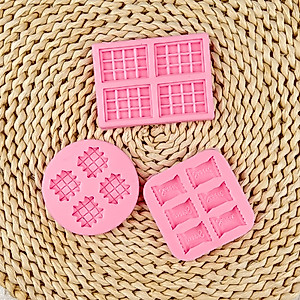 Chocolate Silicone Molds, Waffle Cookie Cake Decorating Fondant Molds 3 Pcs, Candy Mousse Butter Molds, DIY Resin, Clay Molds for Baby Showers, Birthdays, Thanksgiving, Easter, Valentine's Day