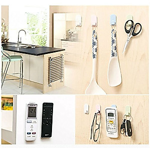 AKOAK 4 Set Multi-Function TV Air Conditioning Remote Control Wall Self Adhesive Hook Holder(Blue 2 Set + Green 2 Set)