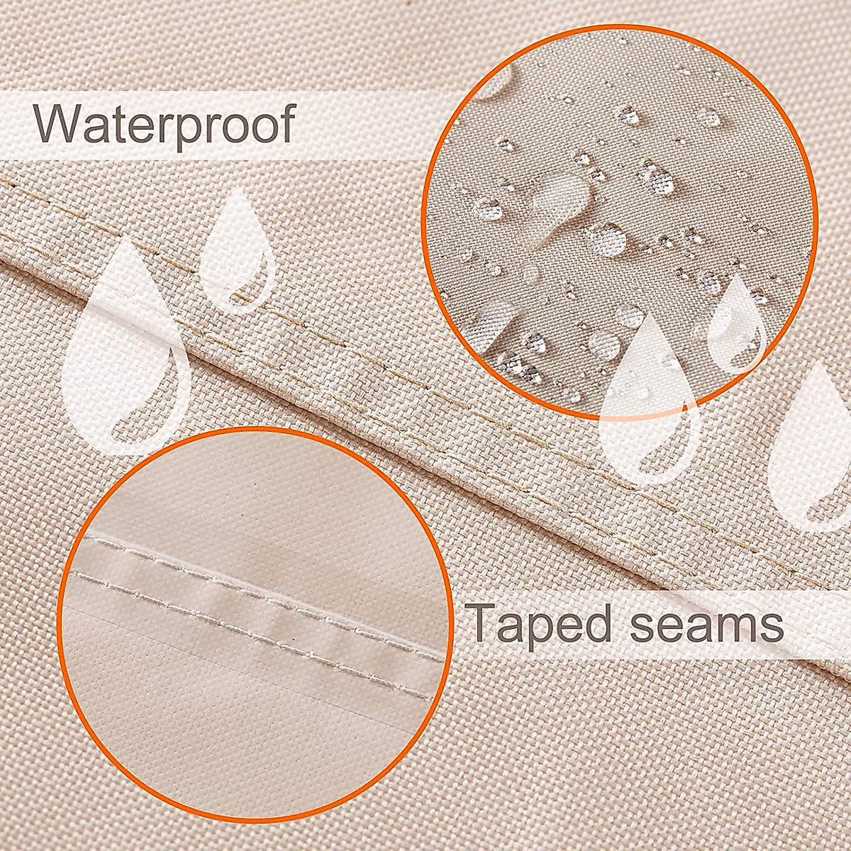 ELEXTYLE 75''L x 46''W x 28''H Rectangle Outdoor Table and Chairs Waterproof Patio Cover Rectangular 600D Oxford Heavy Duty Outside Lawn Dining Table Set Cover for Winter Snowproof UV-Resistant