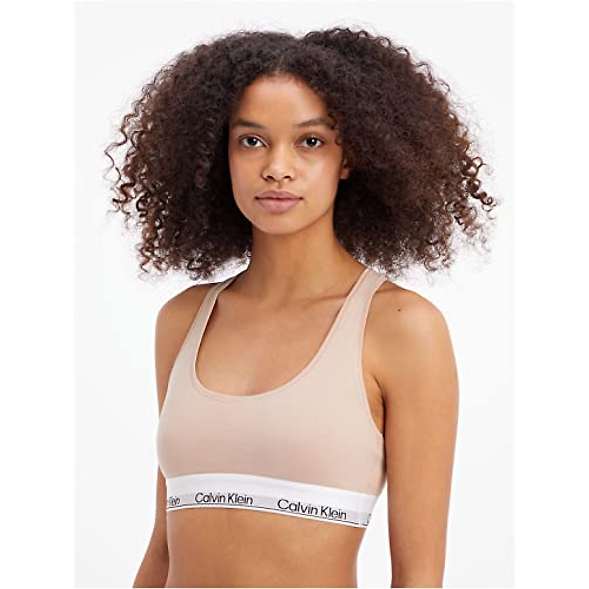 Calvin Klein Women's Modern Cotton Naturals Unlined Wireless Bralette, Cedar, Medium