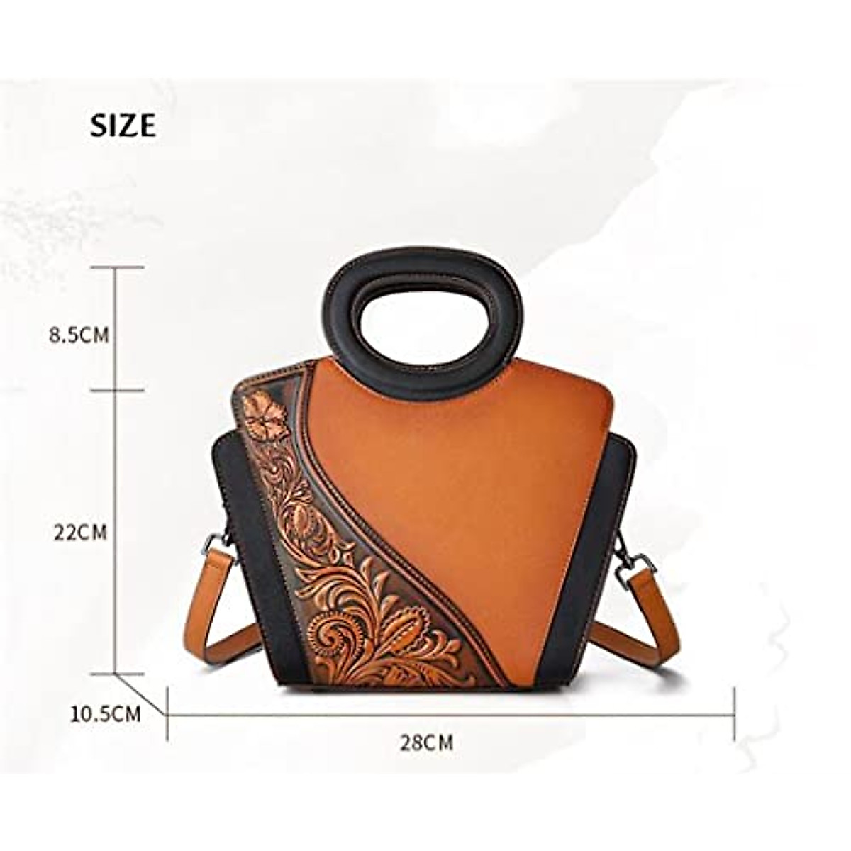 ZLXDP Women's Retro Handbag Women's Multi-Function Embossed Shoulder Bag Retro Tote Bag (Color : Gray, Size : As Shown in The Figure)