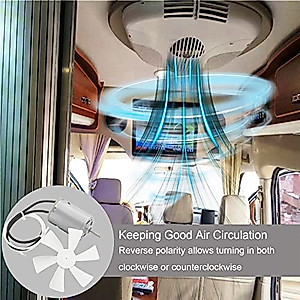 JMELEHW 6 inch RV Vent Fan Blade with 12V D-Shaft Vent Motor, RV Exhaust Fan Compatible with Heng's, Elixir, Ventline, Jensen RV