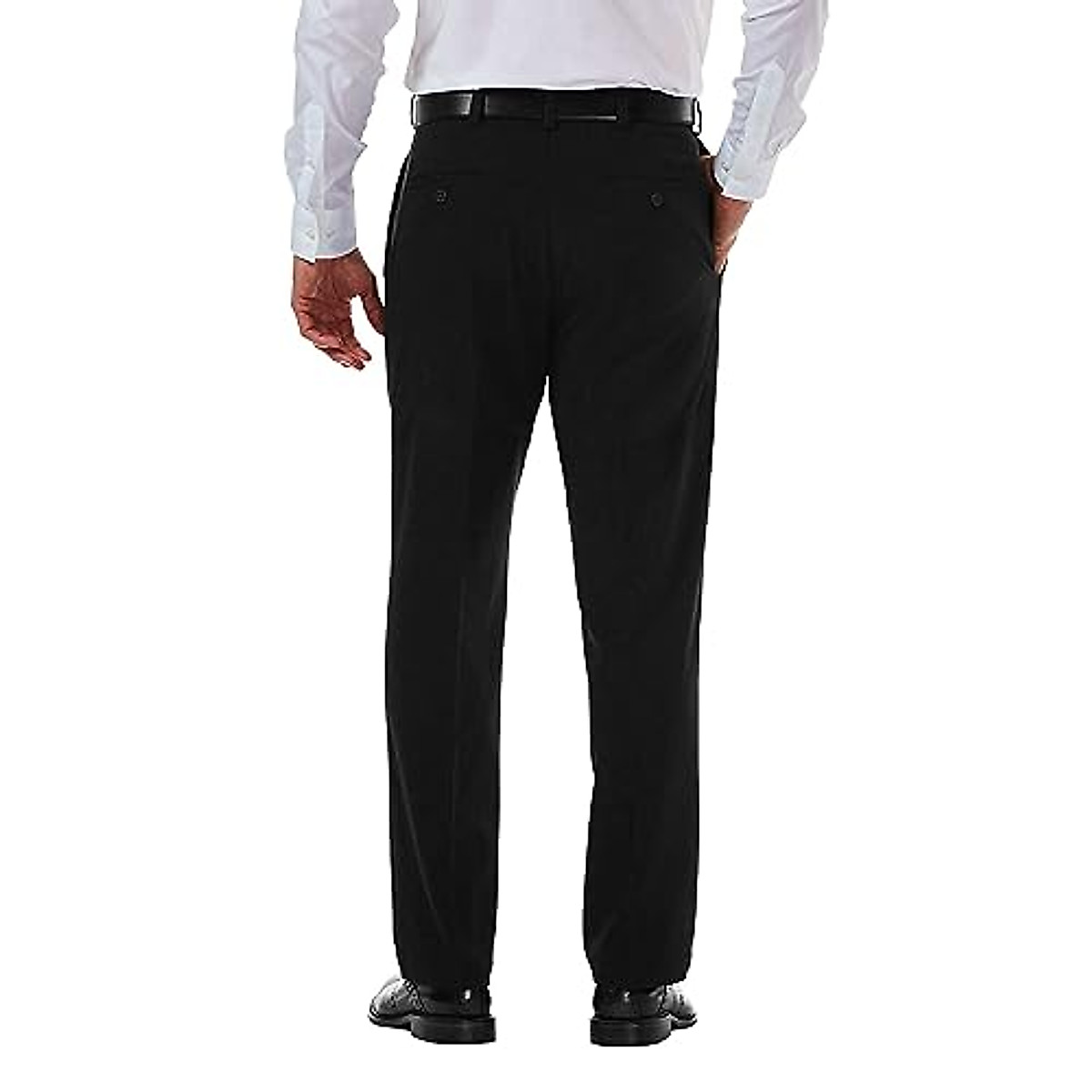 Haggar mens Cool 18 Pro Classic Fit Flat Front - Regular and Big & Tall Sizes Casual Pants, Black, 46W x 30L US