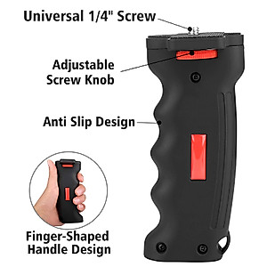 Phone Vlogging Holder,Cell Phone Camera Handle Grip Stabilizer,Ergonomic Phone Video Stabilizer,Handheld Selfie Stick Smartphone Holder with Cold Shoe Mount for Mic/Flash Light,with Wrist Strap