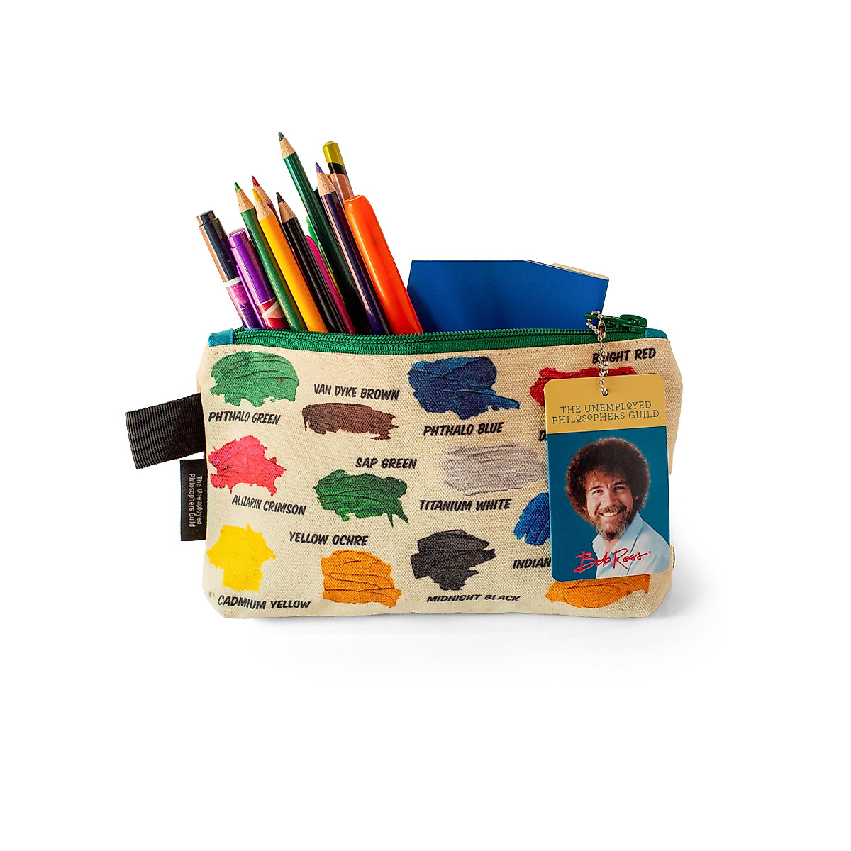 Bob Ross Bag - 9" Canvas Zipper Pouch for Pencils, Tools, Cosmetics, Toiletries and More