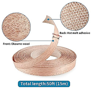 Skelang Okoume Edge Banding, 3/4" X 50' Wood Strip Preglued, Iron on Veneer Edging Tape for Cabinet, Table, Door