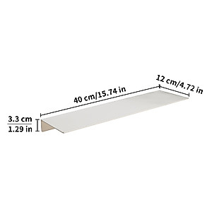 JOOM White Metal Wall Floating Shelf - Metal Wall Shelf- Small Bathroom Shelf-Display Shelves for Wall Storage (White, 16 in)