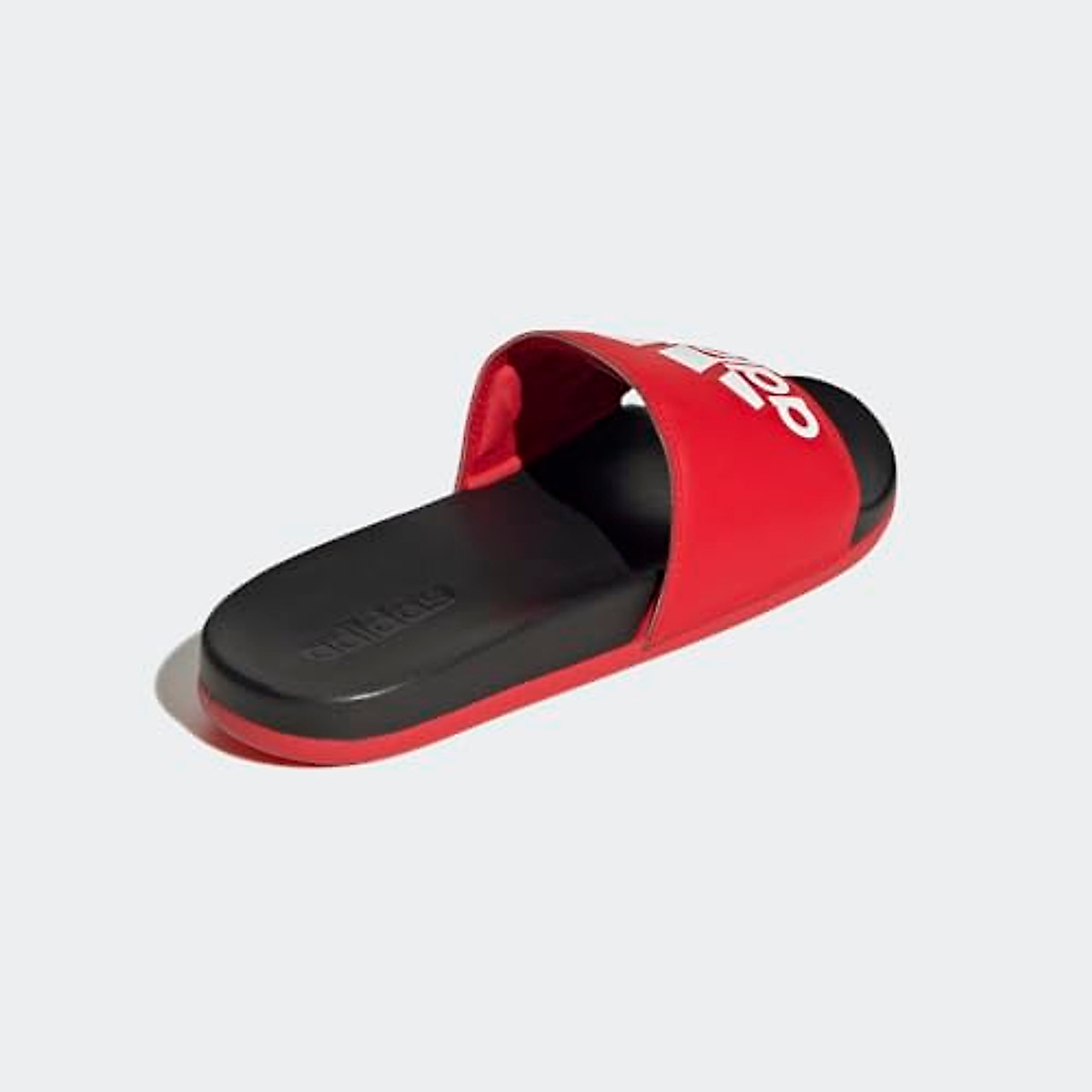 adidas Unisex Adilette Comfort Slide Sandal, Vivid Red/Black/White, 11 US Women