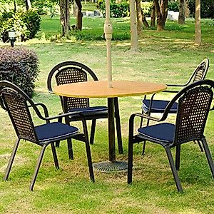 DYTXIII Outdoor Chair Cushion with Ties Set of 2, Round Corner Waterproof Patio Seat Cushion 17"x 16" for Outdoor Furniture, Textured Navy