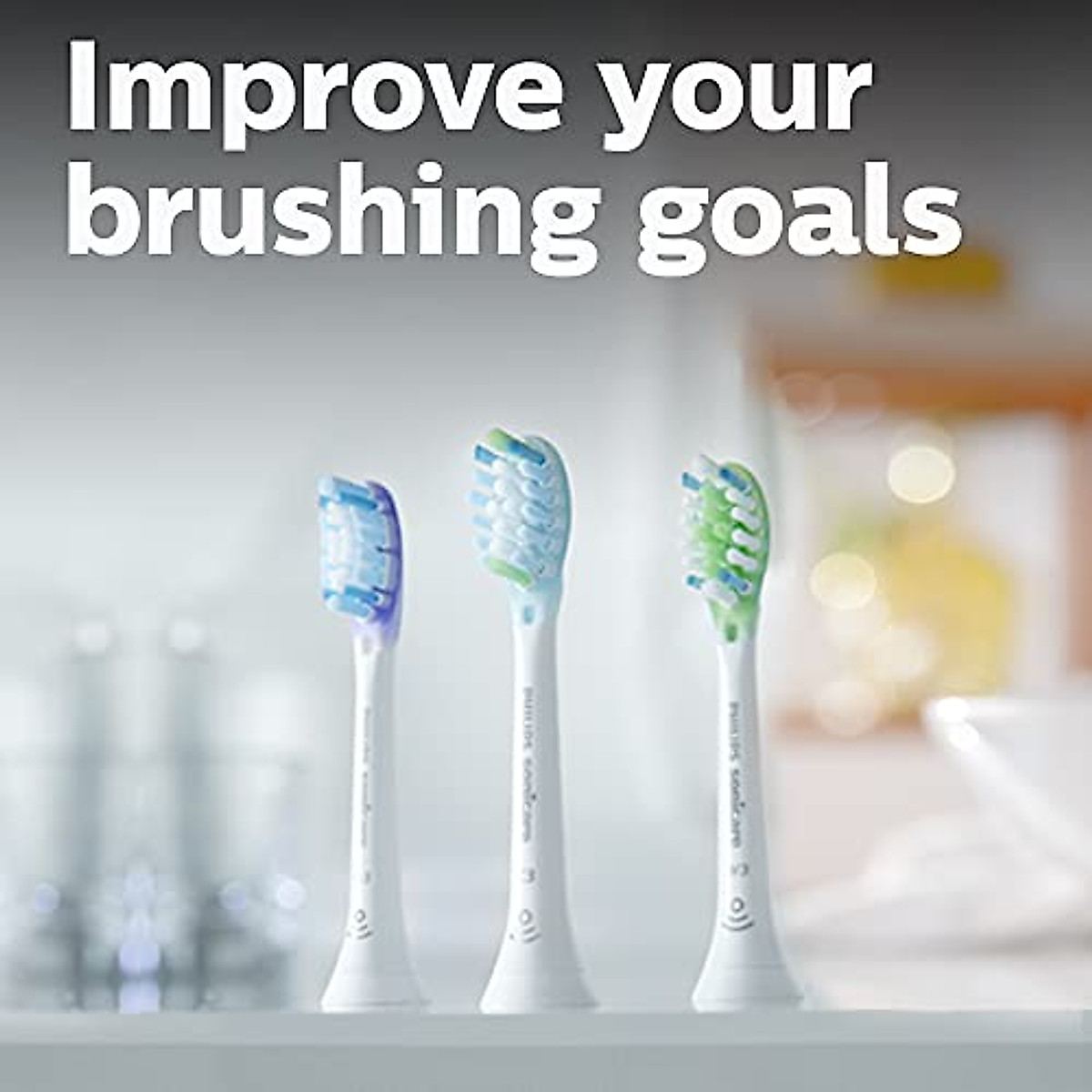 Philips Sonicare Genuine Replacement Toothbrush Heads Variety Pack, C3 Premium Plaque Control, G3 Premium Gum Care & W3 Premium White, 3 Brush Heads, White, HX9073/65