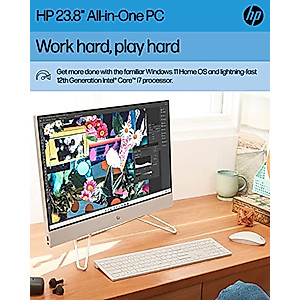 HP All-in-One Bundle PC, 23.8" Full HDMicro-Edge Touchscreen Display, 12thGeneration Intel® Core™ i7Processor, Intel® Iris® Xe Graphics, 16 GBSDRAM, 512 GB SSD,Windows11 HomeOS, Wi-Fi(24-CB1180, 2022)