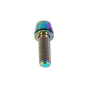 Uxsiya Screw Tapered Alloy High Strength Tapered Head Bolt Screw with Washer for Mountain Bike(M5x16-colorful)