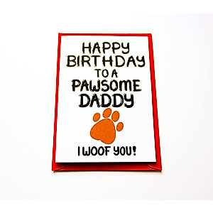 Pawsome Daddy Birthday, Dog Dad Birthday Card, Cute Birthday Card For A Dog Daddy From Dog, Pet Owner Fur Baby