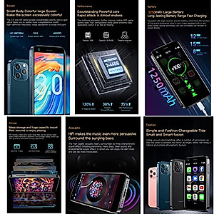 Soyes XS12Pro Mini 4G Smartphone 3.0 Inch Dual Sim Ultra Thin Unlocked Card Mobile Phone WiFi Bluetooth Hotspot Student Pocket Cellphone (Pink 32GB)