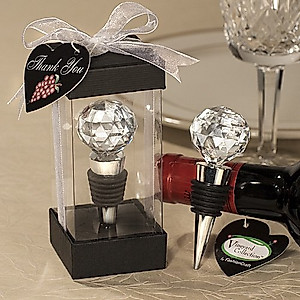 Decorative Crystal Ball Wine and Beverage Bottle Stopper for Wine,Made of Zinc Alloy and Glass,Reusable Plug with Gift Box,Multi-Option (2pcs Ball)