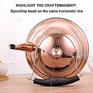 Tea kettle, Whistling Tea Kettle Stovetop Food Grade Stainless Steel Teapot for Stove Top with Cool Touch Ergonomic Handle Teapot, Rivet-enhanced Household Fashion Whistle Teapot (Color : Rose gold,